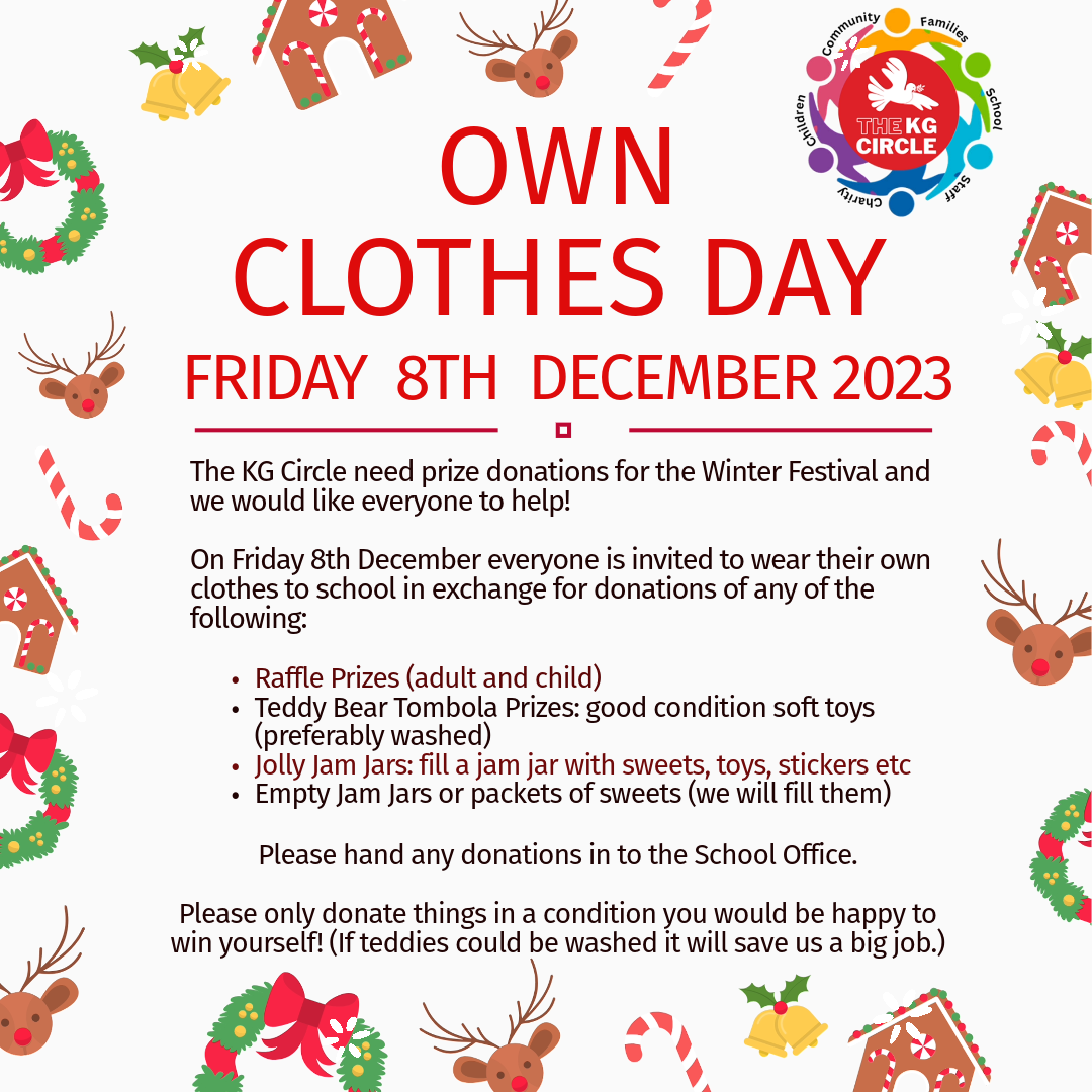 Own Clothes Day Friday 8th December 2023 – Kelvin Grove School