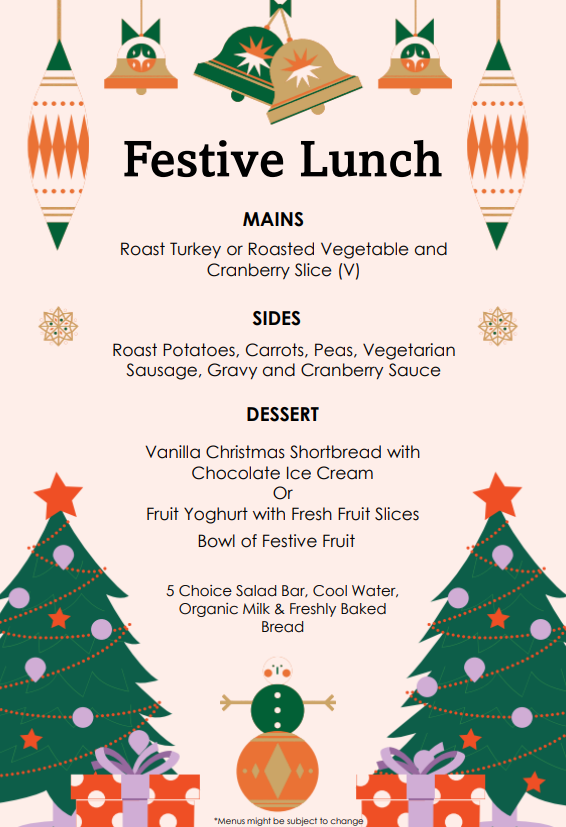 Festive Menu 25 – Kelvin Grove School